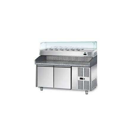 Table à pizza 2 portes avec saladette